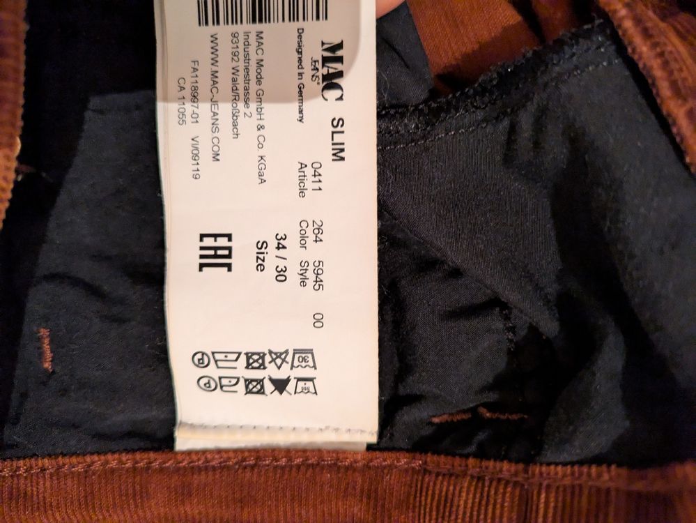 MAC Cordhose Slim, Grösse S , Top Zustand, Herbst (Gebraucht) in ...