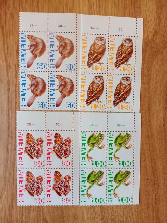 Tier Briefmarken Sammlung Biber Eule Frosch Schweiz Postfri (Neu und ...