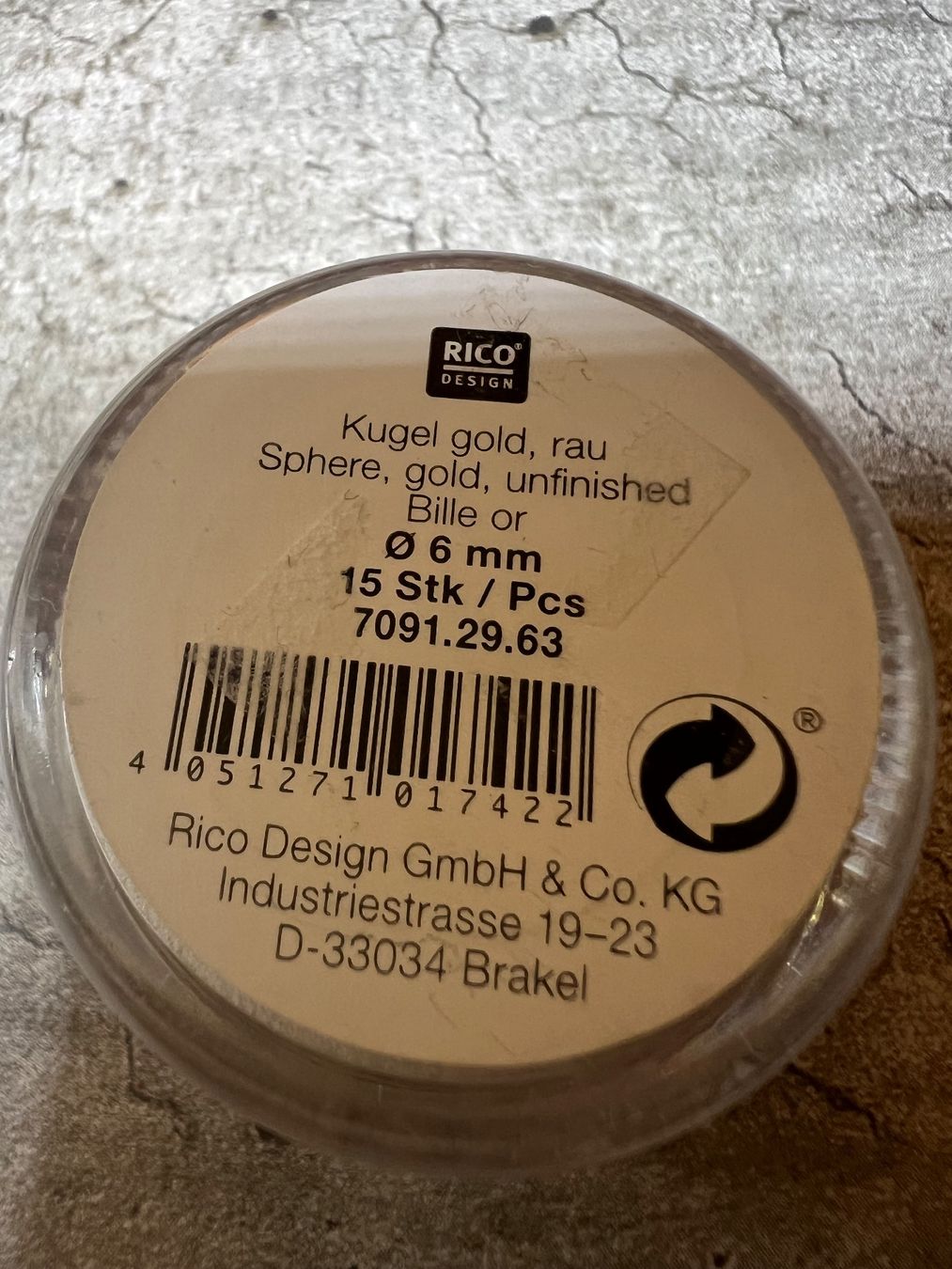 Rico Design Goldkugeln rau 6 mm, 15 Stk - Bastelbedarf (Neu und ...