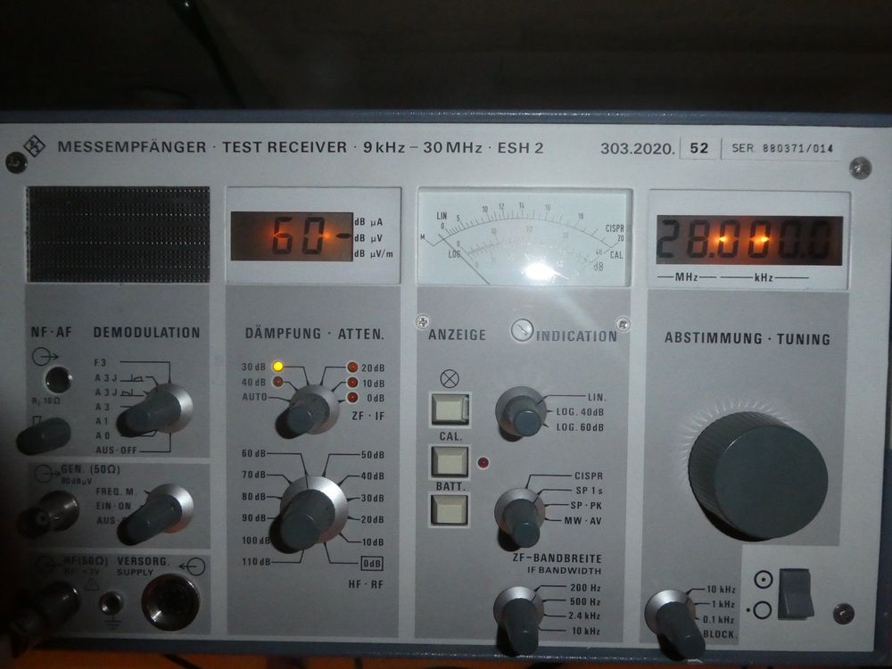 R&S Messempfänger ESH 2 9kHz -30MHz (Gebraucht) in Brütten für CHF 1010 ...