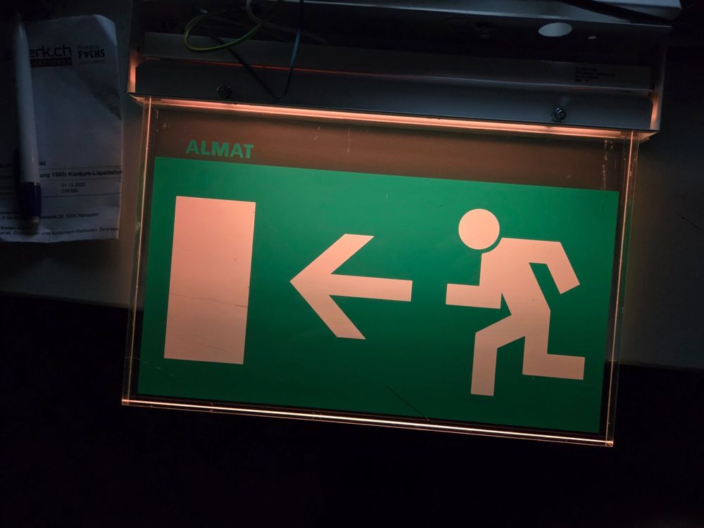 Notausgang Lampe EXIT ohneAkku 230V Almat Alec Z34 D CCFL300 (Gebraucht ...