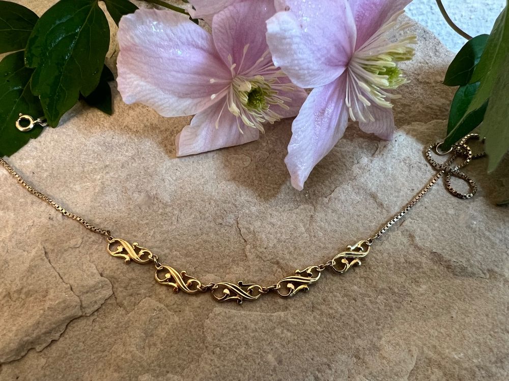 Jugendstil Collier 800 Silber vergoldet - fein - Plaque oro (Gebraucht ...