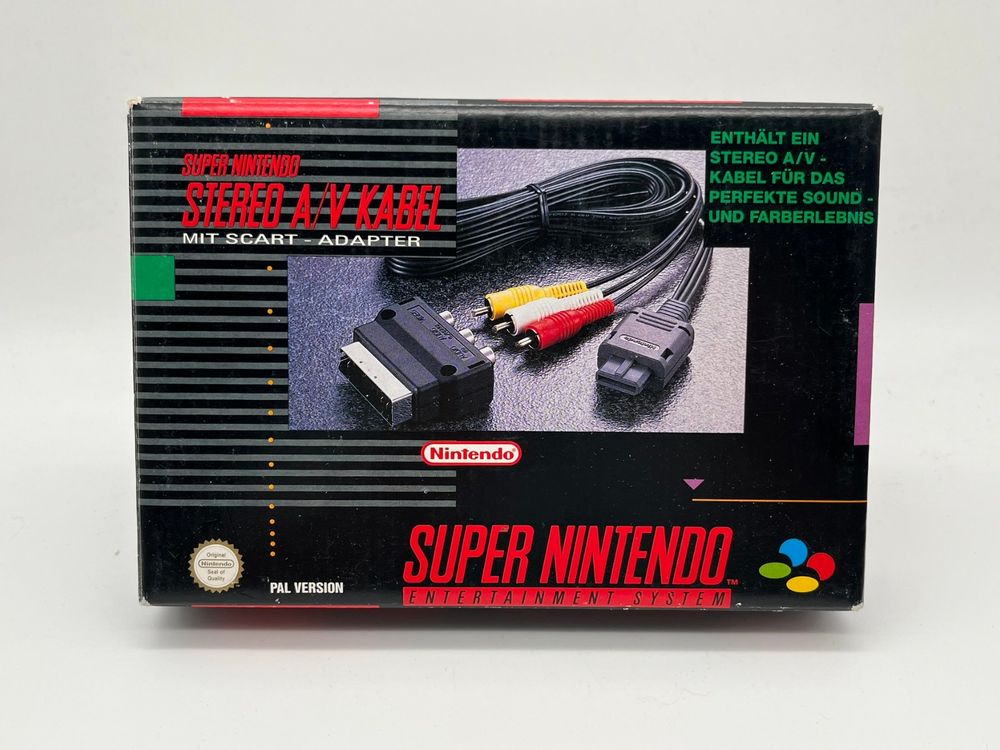 SNES Stereo A/V Kabel mit Scart Adapter OVP Nintendo (Gebraucht) in St ...