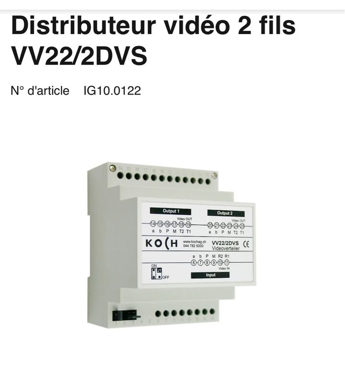 Videoverteiler KOCH VV22/2DVS (Neuf (Voir description)) à Cressier NE ...