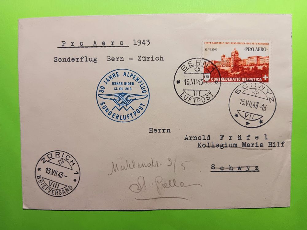 Pro Aero Sonderflug 1943 - Bern - Zürich (Gebraucht) in Holderbank AG für CHF 4 – mit Lieferung ...