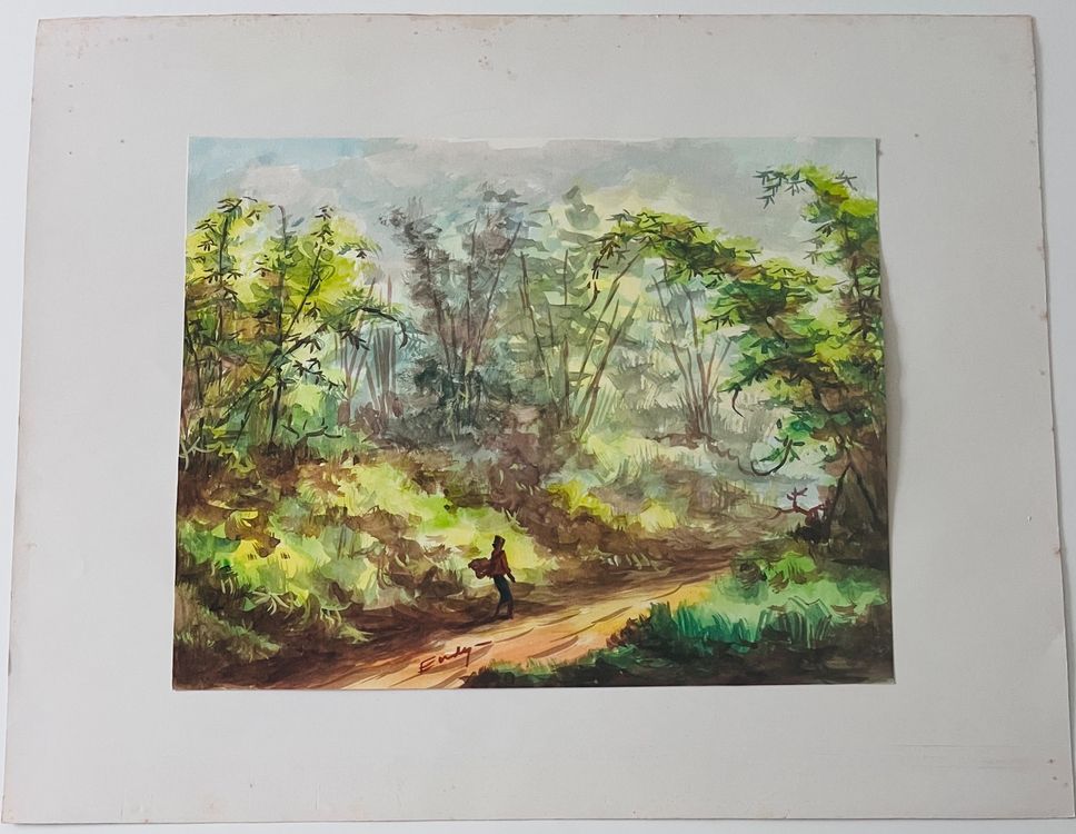 Waldlandschaft Aquarell Signiert | Kaufen auf Ricardo
