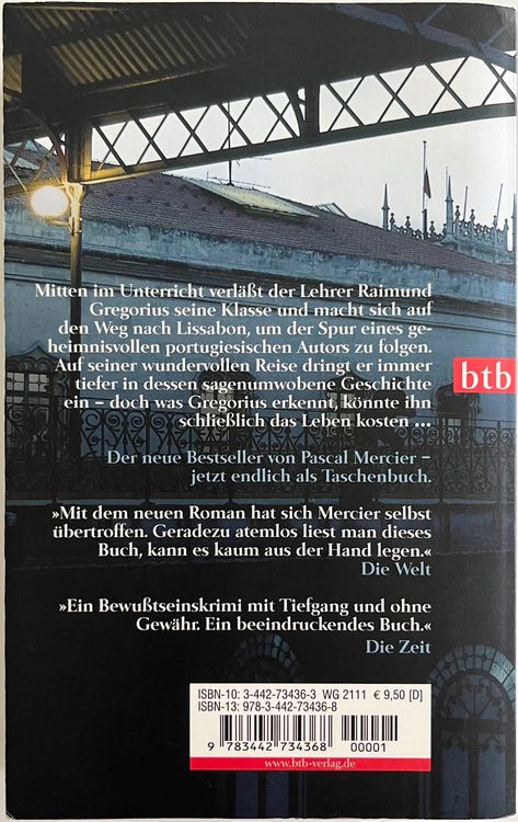 Nachtzug nach Lissabon – Pascal Mercier – Roman – TB – Top (Neu (gemäss ...