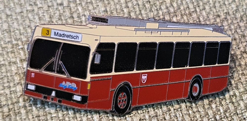 K928 Schmid Müller SWISS Made Design Pin Bus Biel FBW 1980 (Gebraucht ...