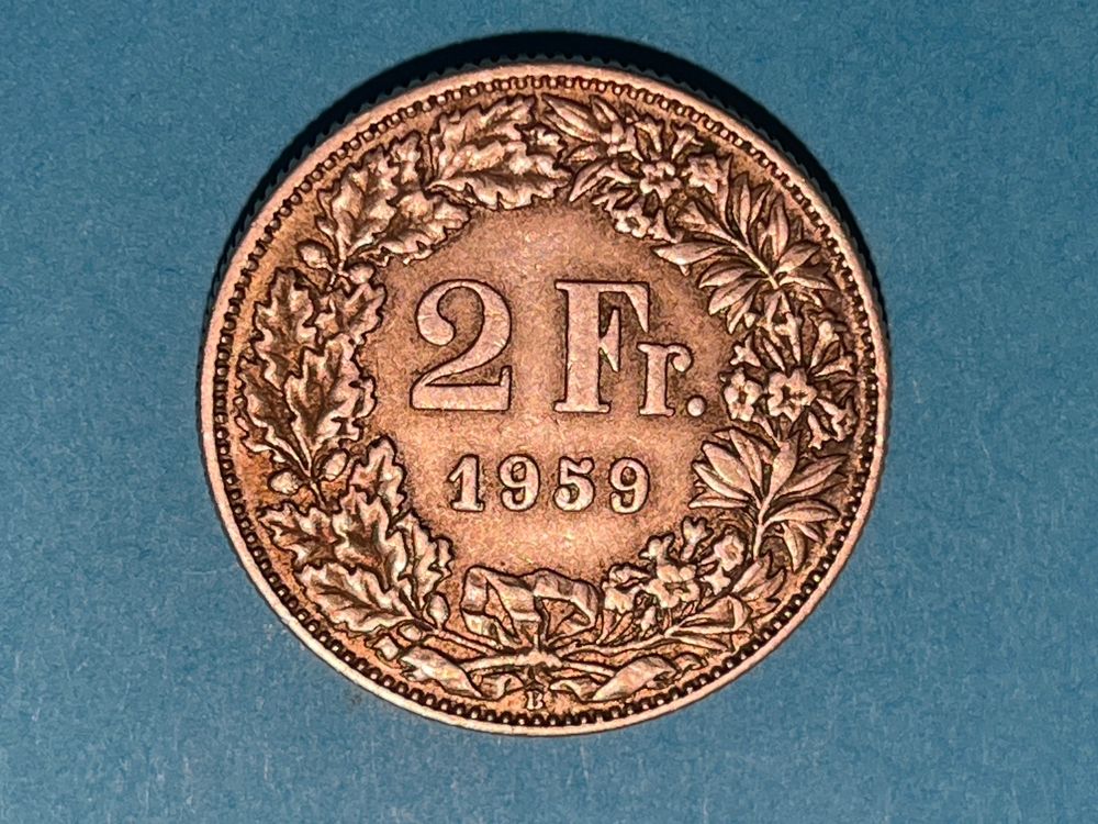 Silbermünzen 2 Fr. 1959 (Gebraucht) in Buonas für CHF 6 – mit Lieferung auf Ricardo kaufen