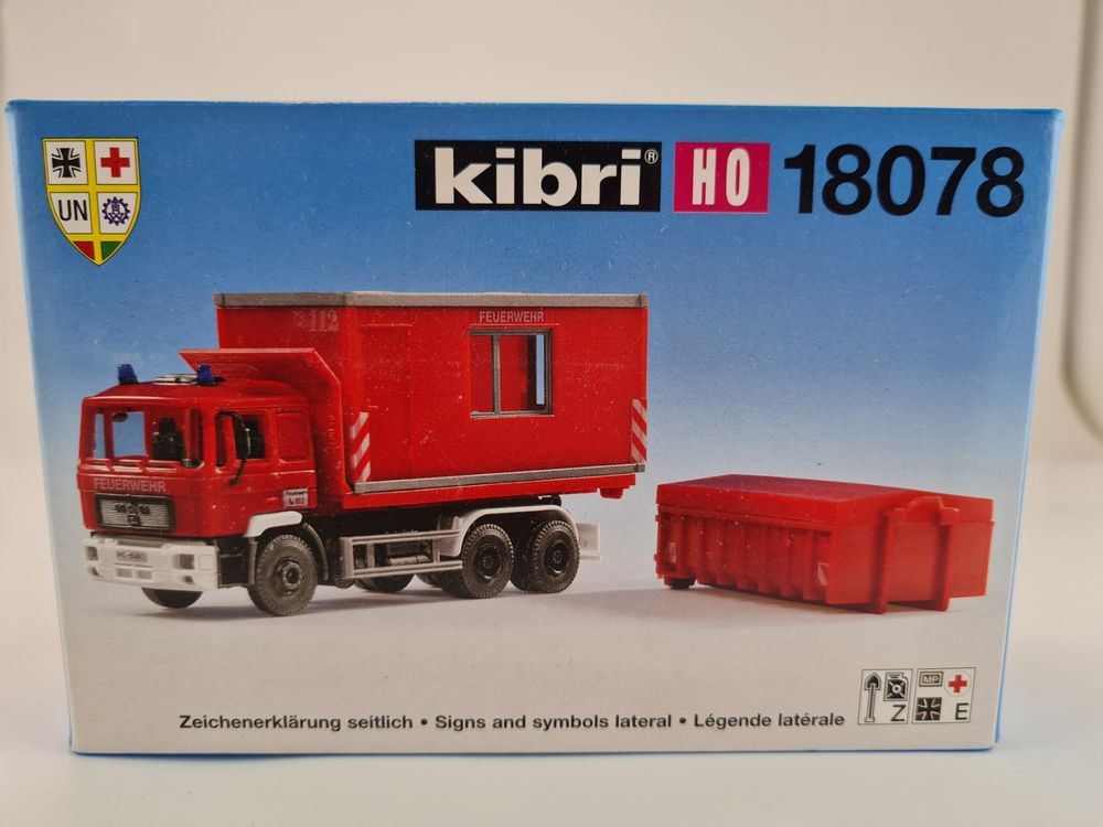 KIBRI 1:87 H0 - MAN F90 Feuerwehr Absetzkipper | Kaufen auf Ricardo