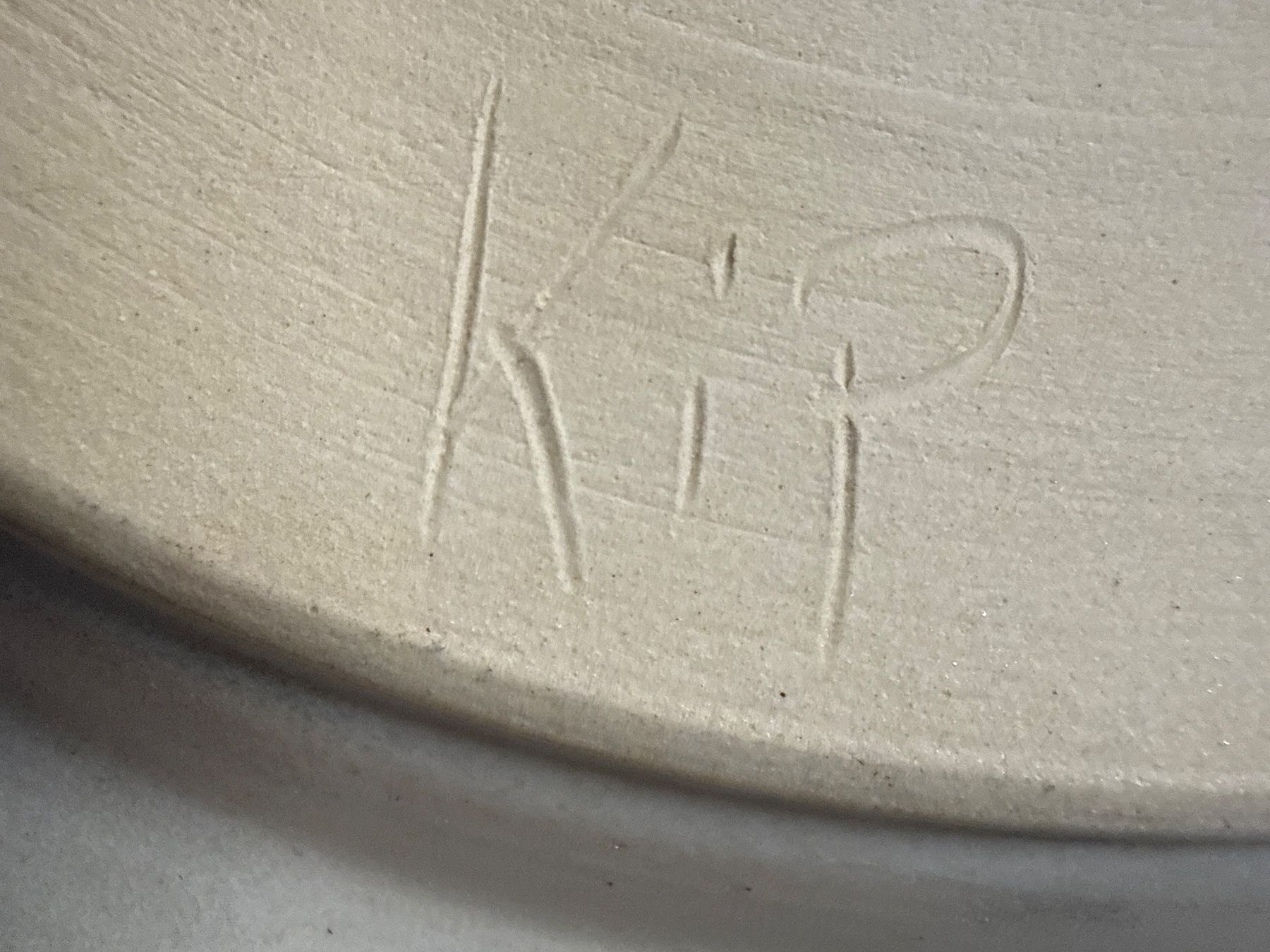 4 Stoneware Platz-/ Servier Teller, Ø 30.5 cm HANDARBEIT (Gebraucht) in ...