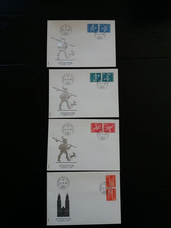 CH: 4 FDC Briefe Kehrdrucke 1968 | Kaufen auf Ricardo