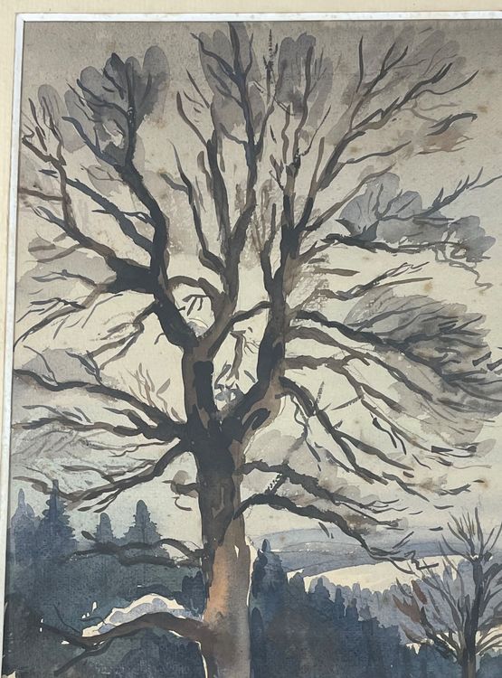 Henri Louis Aragon (1909-2001) Aquarell - Winterlandschaft | Kaufen auf Ricardo