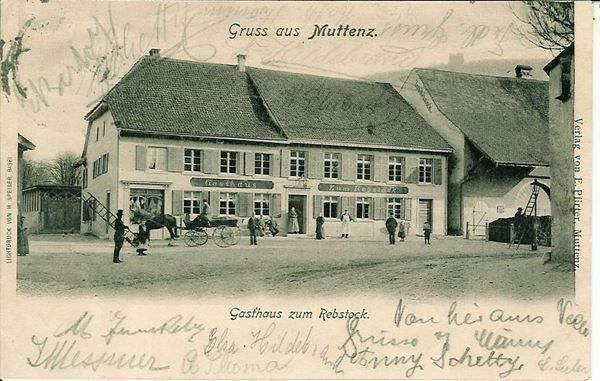 Muttenz BL Gasthaus Rebstock Kutsche 1908 sehr gut erhalten (Neu ...