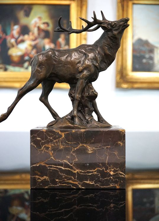 BRONZE SKULPTUR FIGUR HIRSCH JAGD JÄGER #Landhaus #Förster (Gebraucht) in Vettweiß für CHF 68 ...