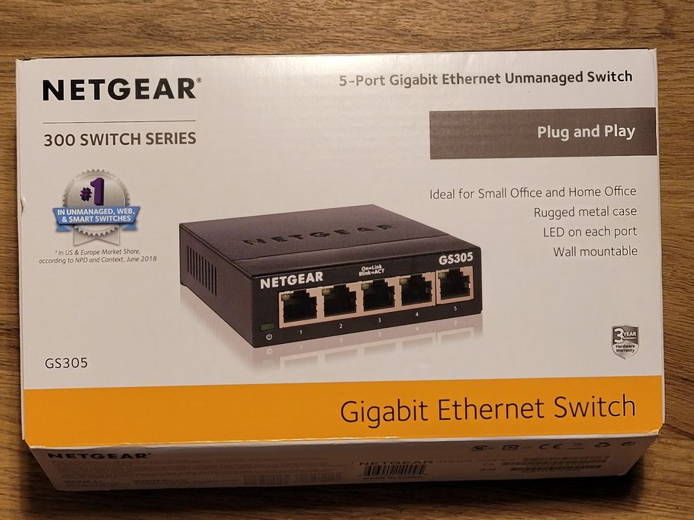 NETGEAR GS305-300PES 5-Port Gigabit Ethernet Switch | Kaufen auf Ricardo
