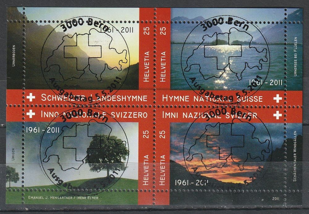 2011 Sonderblock 50 Jahre Schweizer Hymne, ET - Vollstempel (Neu und originalverpackt) in ...