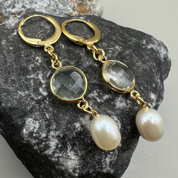 Perlen Statement Creolen Silber 925 Ag gelbvergoldet (Neu (gemäss Beschreibung)) in Luzern für ...