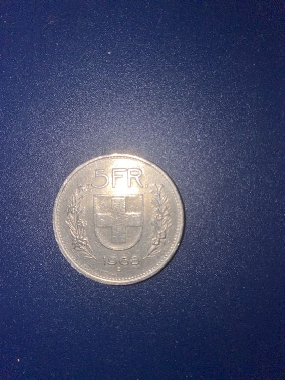5 Fr. Schweizer Münze 1968 (Gebraucht) in Zürich für CHF 10 – mit ...