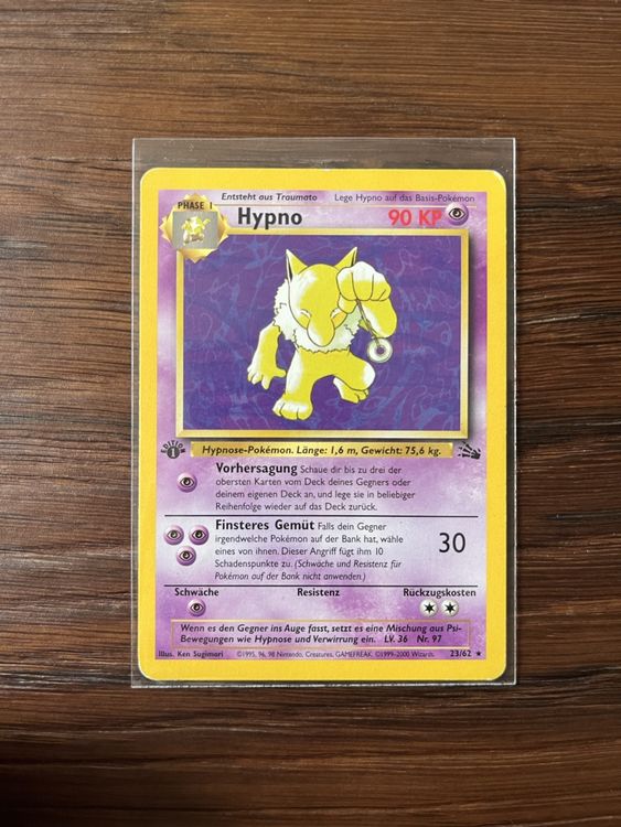 Pokémon Karte Hypno (Fossil Set) - 1. Edition (Gebraucht) in Schaan für ...