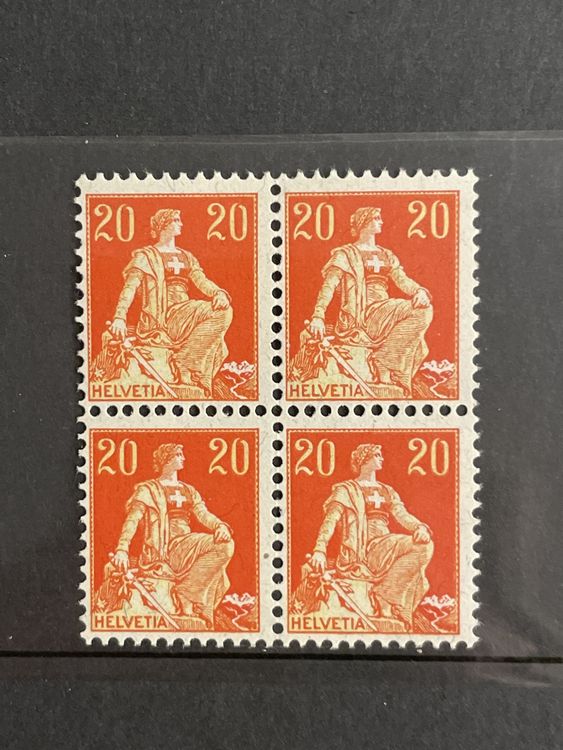 Briefmarken Sitzende Helvetia mit Schwert, 4er Block (Neu (gemäss Beschreibung)) in Walchwil für ...