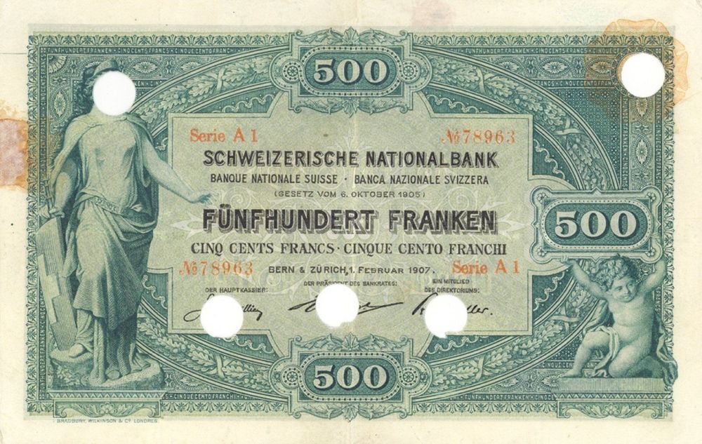 500 Franken Banknote Schweiz Serie 1 (Replica) (Neu (gemäss ...