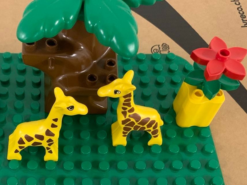Lego Duplo Zoo mit zwei Giraffen, Palme + Bodenplatte 🦒 (Neu (gemäss ...
