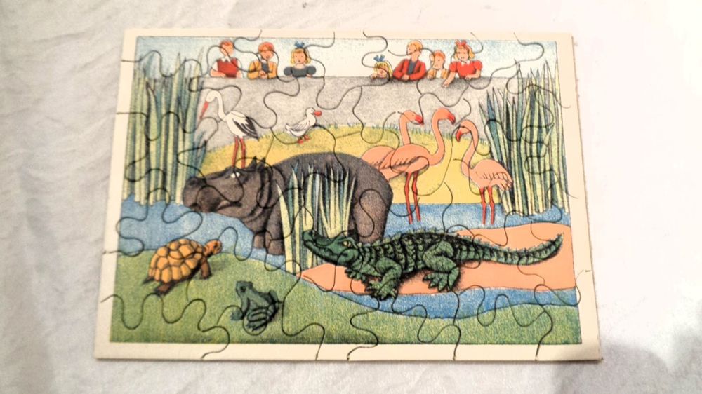 Kleines Puzzle "Tiere im Zoo" 50er Jahre / Neu / Balsthal (Gebraucht ...