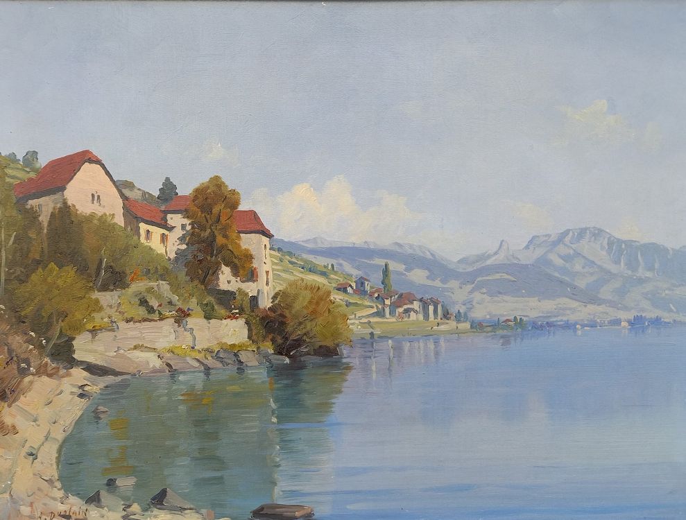 Albert DUPLAIN (1890-1978) beau et grand tableau du Léman (Gebraucht ...