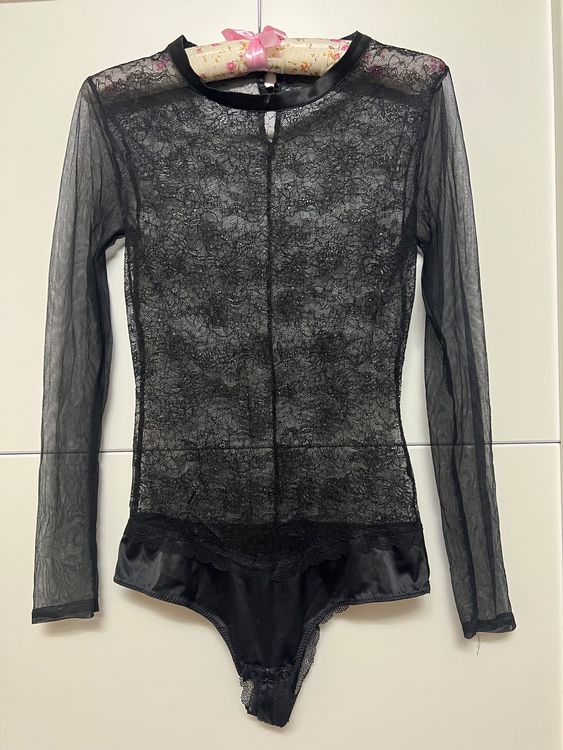 Schwarzer Body Spitze transparent Gr. S Intimissimi Dessous (Gebraucht ...