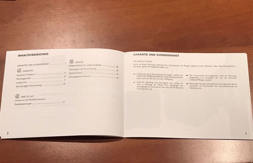 Fiat Serviceheft - Wartungsheft (Neu (gemäss Beschreibung)) in Muri für ...