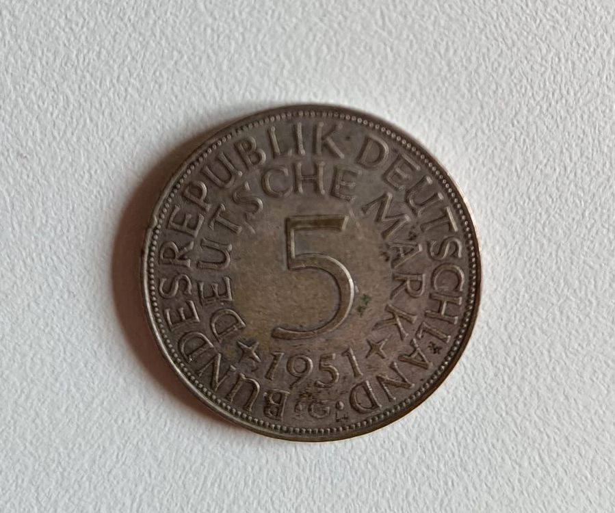 5 Deutsche Mark 1951 (Gebraucht) in Guntalingen für CHF 5 – mit ...