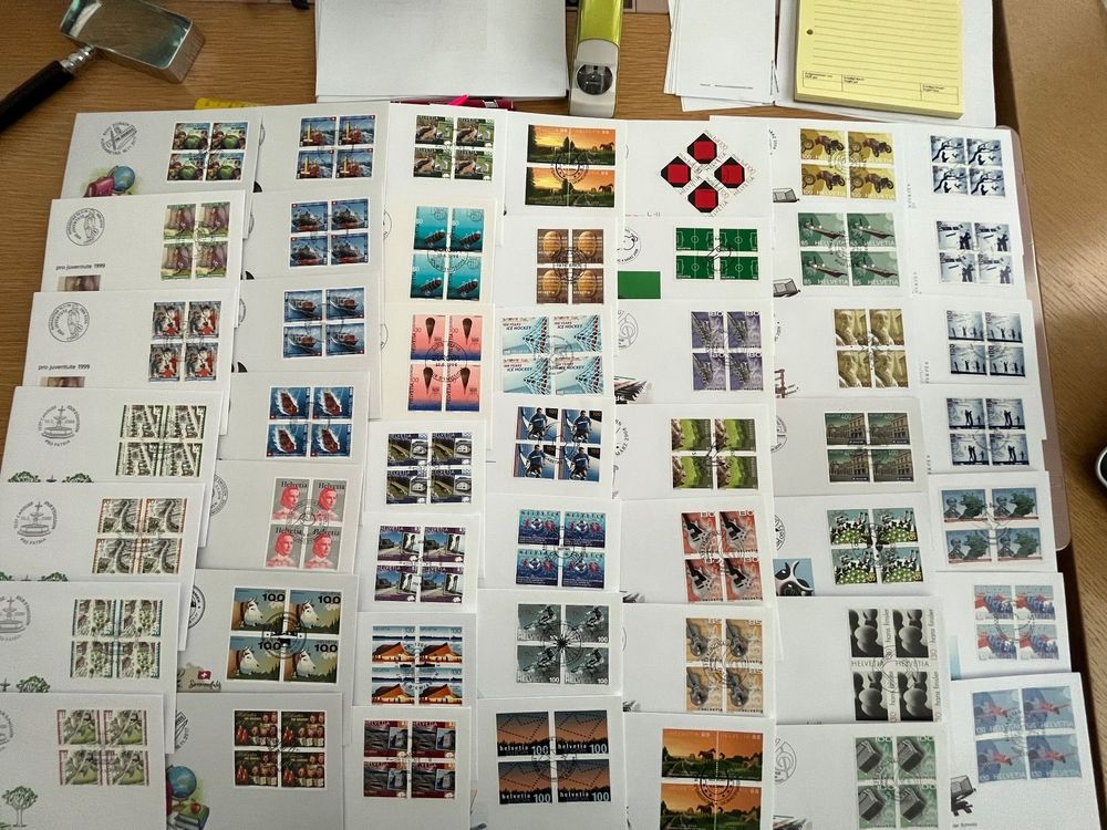 Sammlung von 190 FDC mit 4er Blöcke Schweiz (Gebraucht) in Murgenthal für CHF 16 – mit Lieferung ...