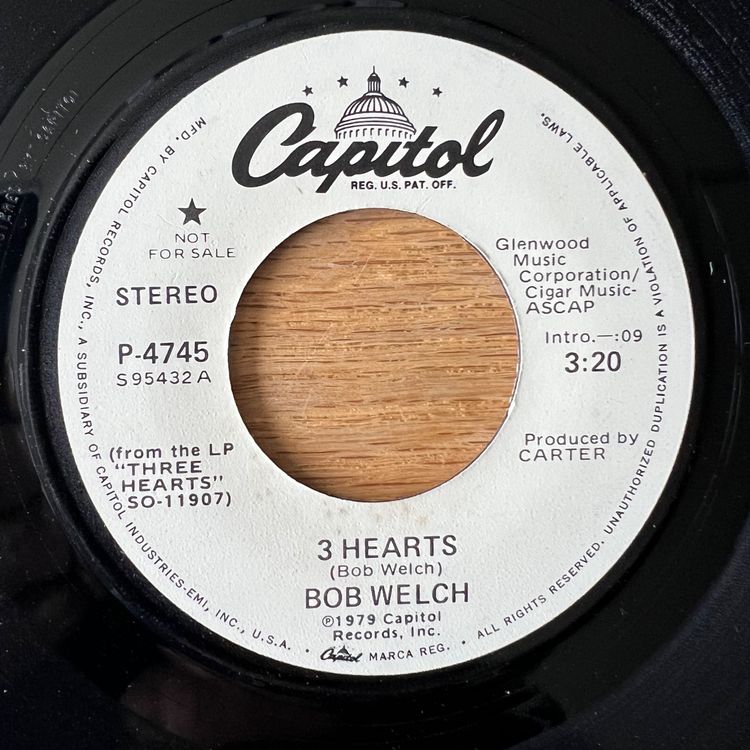 Bob Welch - 3 Hearts / US-Promo 1979 - Very nice Copy (Gebraucht) in ...