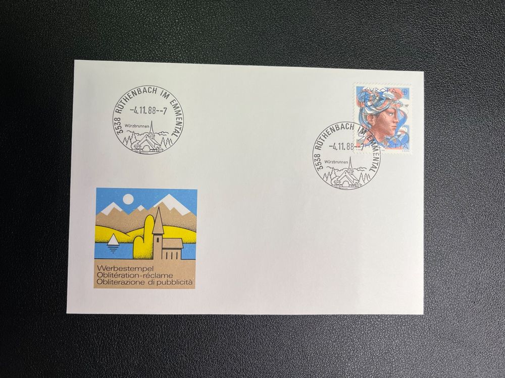 3538 Röthenbach im Emmental K-Stempel auf Brief 1988 (Gebraucht) in oberrüti für CHF 0.6 – mit ...