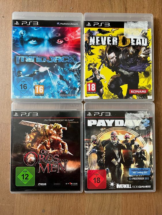 4 PS3 Games: Mind Jack, Never Dead, Play day 2Of Orcs an Men | Kaufen ...