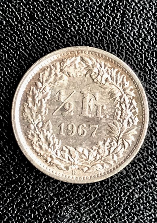 1967 Silbermünze 1/2 Franken 50 Rappen Silber (Gebraucht) in Seltisberg für CHF 1 – mit ...