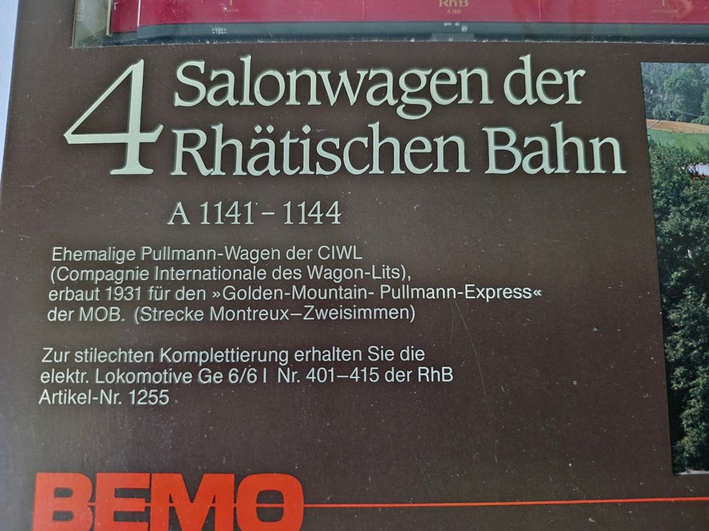 BEMO 4 Stück Salonwagen RhB, ex Pullmanwagen CIWL (Neu und ...