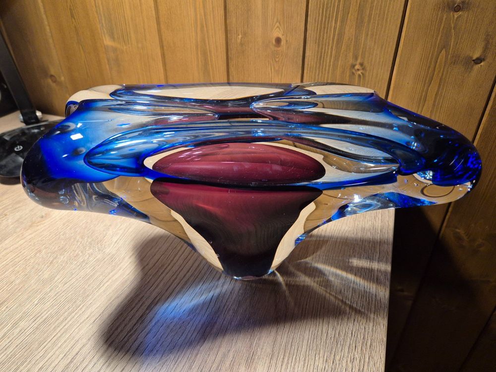 Grande coupe / centre de table en verre artistique signé (D'occasion) à ...