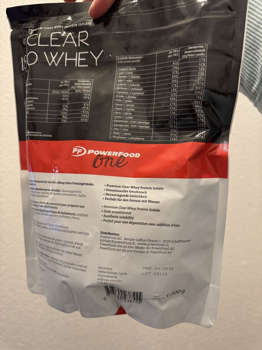 Powerfood One Clear Iso Whey Lemon 4x500g (Neu und originalverpackt) in ...