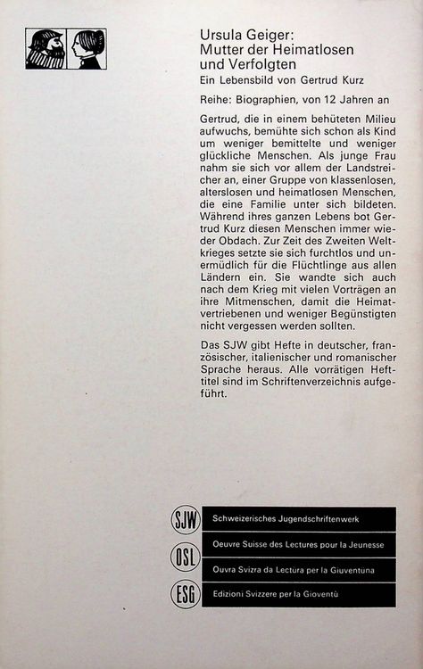 SJW 1446 Ursula Geiger Mutter der Heimatlosen EA 1978 (Gebraucht) in ...