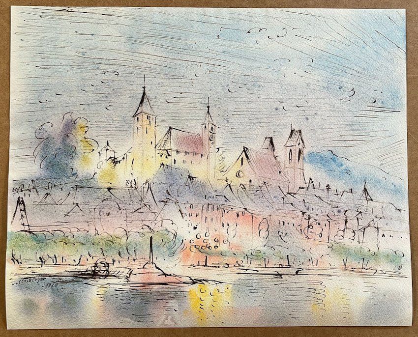 Aquarell Ansicht von Rapperswil, Hans Wullschleger (ID b356) (Gebraucht) in Gelterfingen für CHF ...