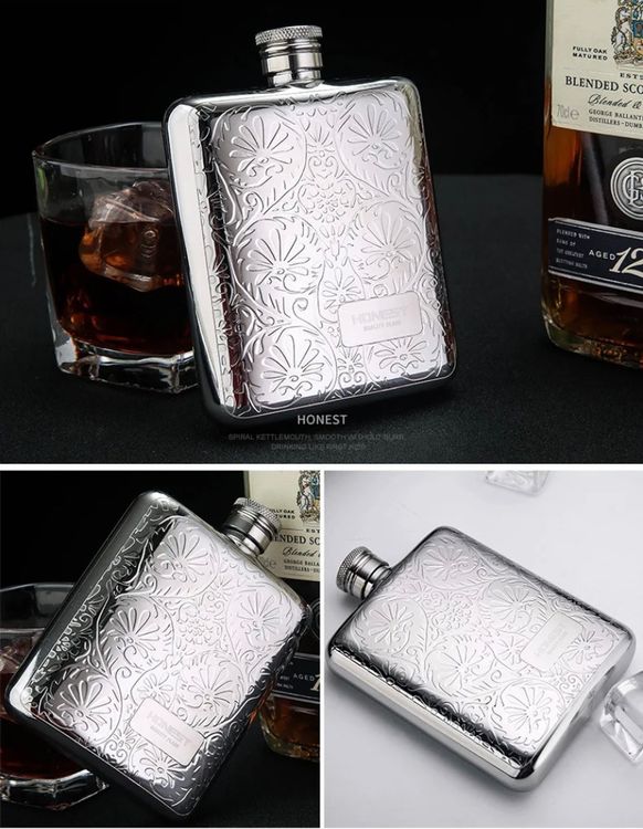HONEST Edelstahl Flachmann mit Schöne Textur 6unzen Whisky | Kaufen auf ...