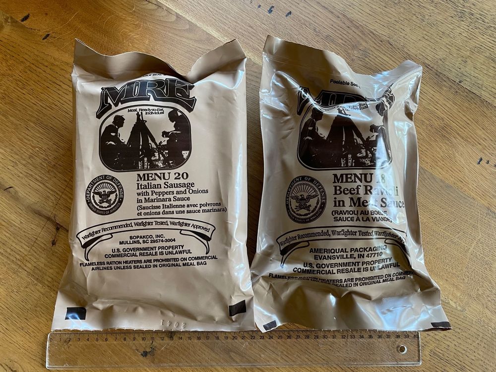 2x Original US Army MRE/ NATO MRE / Ration de combat (Neu und ...