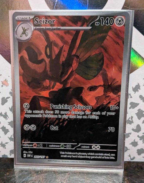 Pokémon-Karte Scizor / Scherox (OBF | 205 | EN) | Acheter sur Ricardo