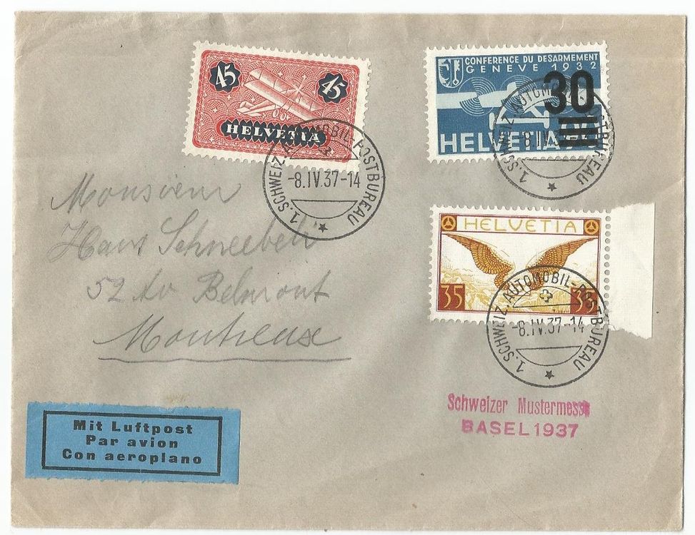 ** FLUGPOST: MEHRFACH FRANKIERT INKL. Nr.F14z ** (Gebraucht) in Heimenschwand für CHF 16 – mit ...