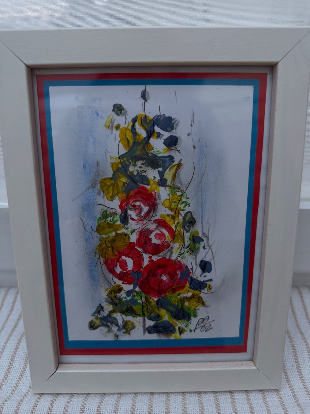 Gemaltes Rosenbild, gerahmt v Peter Stähli Kunstmaler Sign (Gebraucht ...