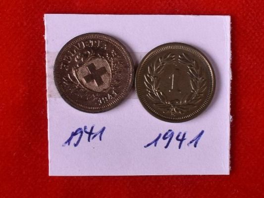 Zwei schöne 1 Rappen Münzen von 1941 | Kaufen auf Ricardo