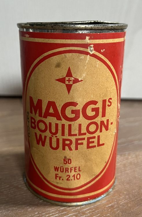 Blechdose MAGGI'S BOUILLON-WÜRFEL 50 Würfel Kreuzstern CH (Gebraucht ...