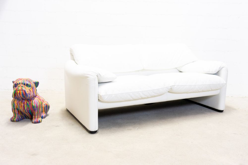 Cassina Maralunga Sofa Leder Weiss | Kaufen auf Ricardo